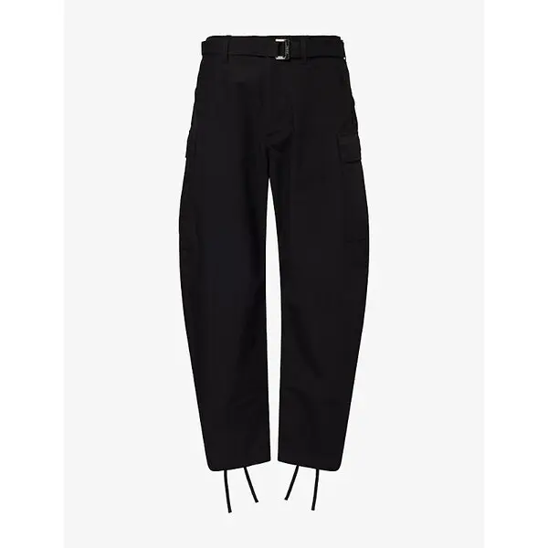 Sacai Rip Stop Relaxed-fit Cotton-blend Cargo Trousers - Black