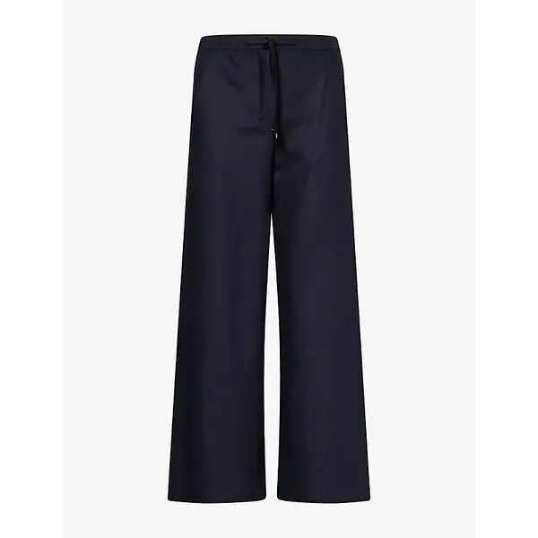 Max Mara Wide-leg Cropped Stretch-wool Trousers