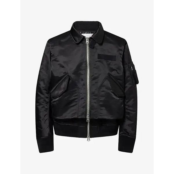 Sacai Bomber-style Twill Jacket - Black