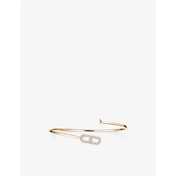 Messika Move Uno Small Flex 18ct Gold And 0.14ct Diamond Bracelet - Pink