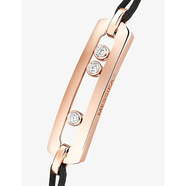 Messika Move Classique 18ct Gold And Diamond Cord Bracelet - Pink