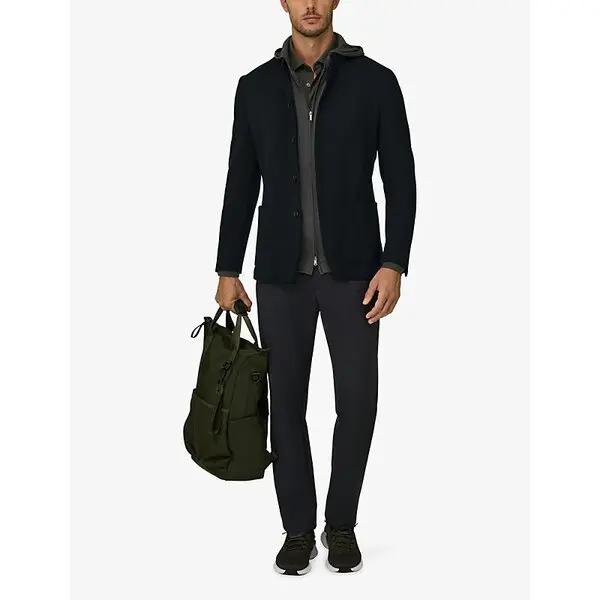 Boggi Milano Diagonal Regular-fit Stretch Wool-blend Blazer