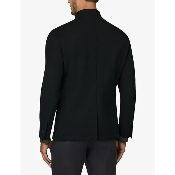 Boggi Milano Diagonal Regular-fit Stretch Wool-blend Blazer