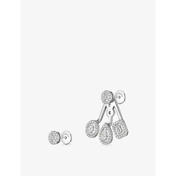 Messika My Twin Trio Asymmetric 18ct Gold And Diamond Earrings