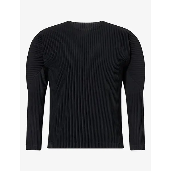 Issey Miyake Basics Long-sleeves Knitted Top - 15-black