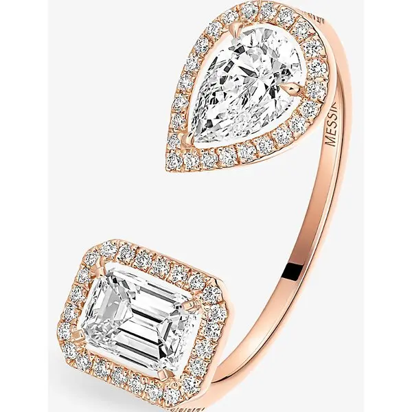 Messika My Twin Large 18ct Gold And Diamond Ring - Pink