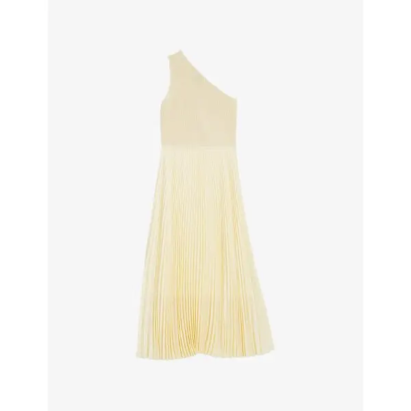 BOSS One-shoulder Pleated Midi Dress