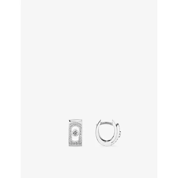 Messika Move Noa Diamond Hoop Earrings - White