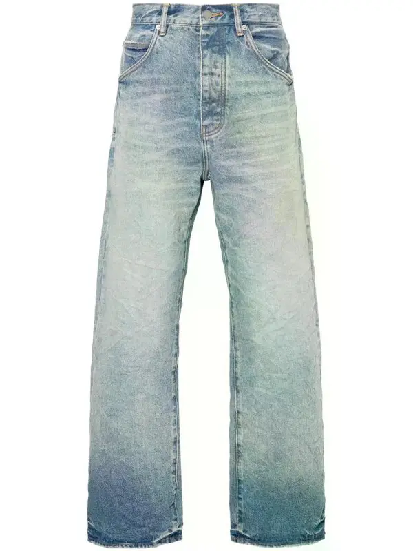 PURPLE BRAND Logo-patch Wide-leg Jeans