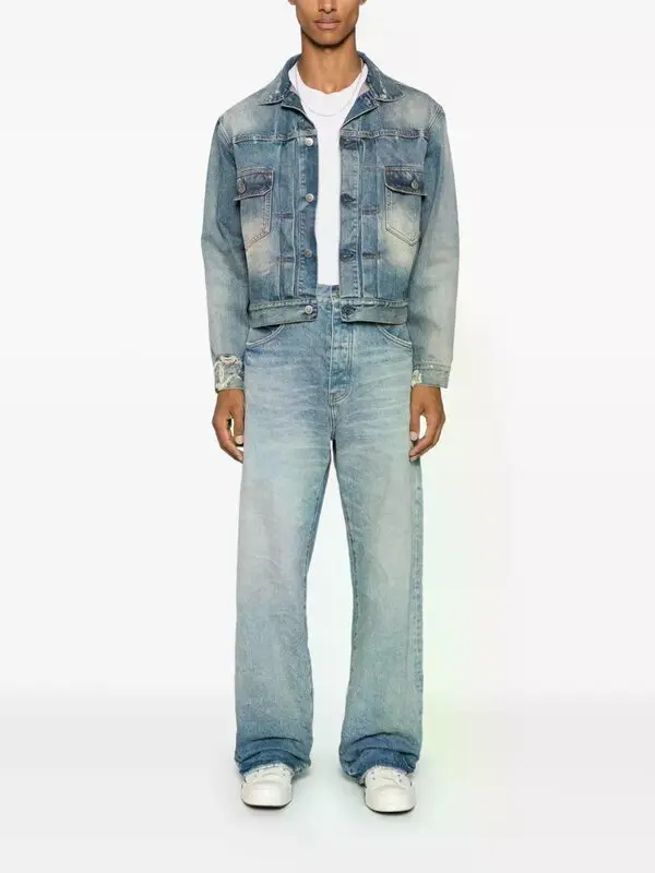 PURPLE BRAND Logo-patch Wide-leg Jeans