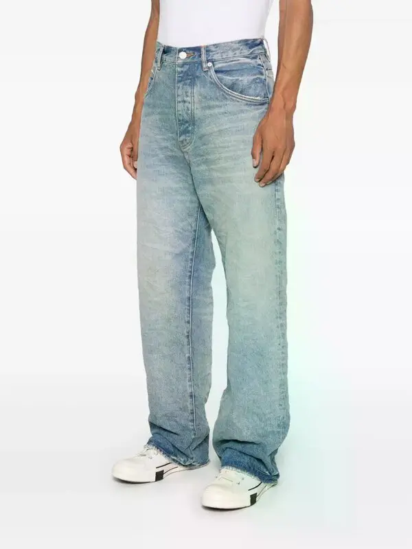 PURPLE BRAND Logo-patch Wide-leg Jeans