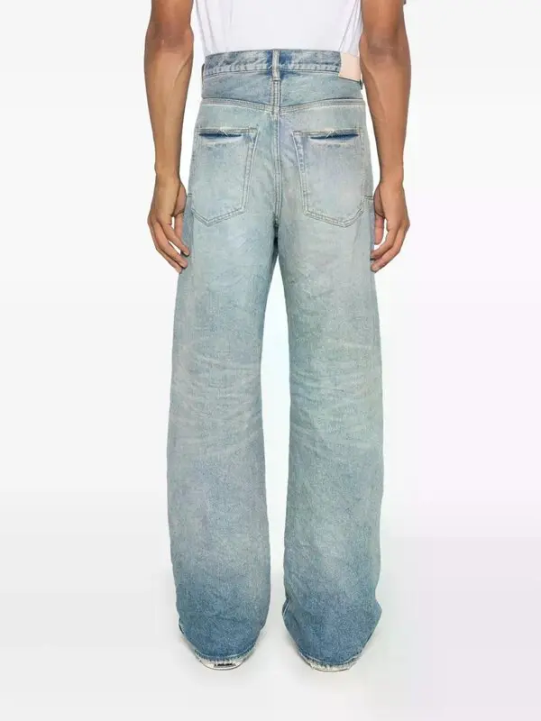 PURPLE BRAND Logo-patch Wide-leg Jeans