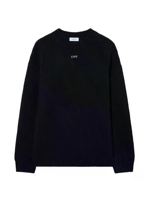 Off-White Arrow-embroidered Ribbed-knit Sweater