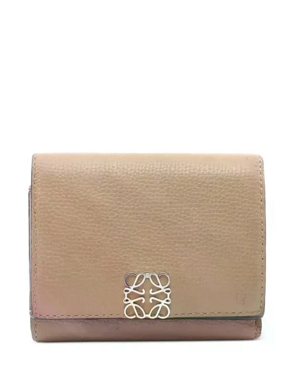 Loewe 2000s Anagram Trifold Wallet - Neutrals