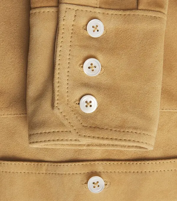 Polo Ralph Lauren Suede Tie-neck Utility Dress - Beige
