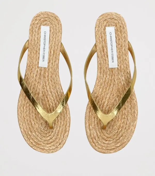 Christopher Esber Raffia Palma Flip Flops