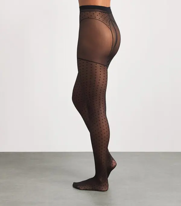 Wolford Dotted Garter Belt 20 Denier Tights
