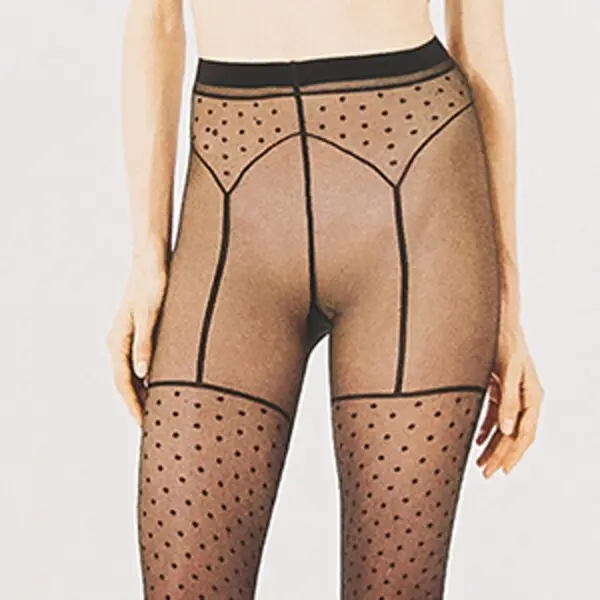 Wolford Dotted Garter Belt 20 Denier Tights
