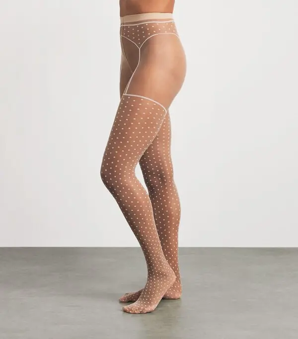 Wolford Dotted Garter Belt 20 Denier Tights