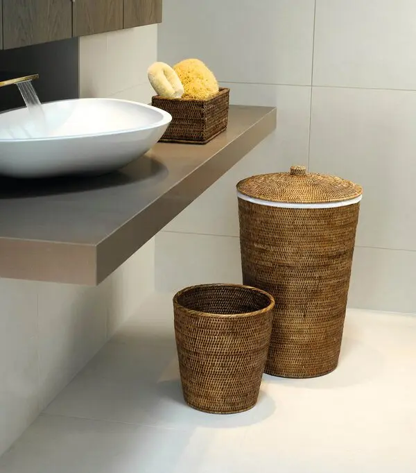 DECOR WALTHER Rattan Basket Wastebin