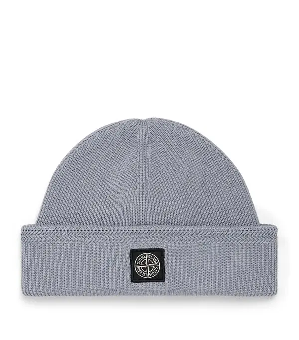 Stone Island Cotton Beanie With Compass Patch