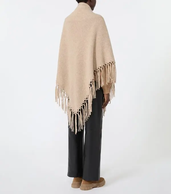 Max Mara Virgin Wool Fringed Shawl