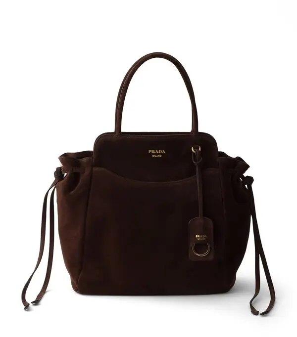 Prada Medium Suede Carry Top-handle Bag