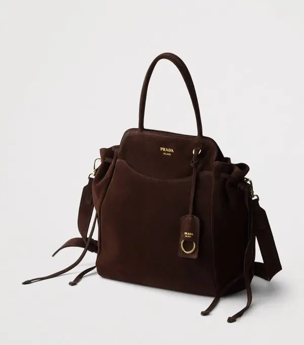 Prada Medium Suede Carry Top-handle Bag