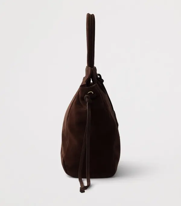 Prada Medium Suede Carry Top-handle Bag