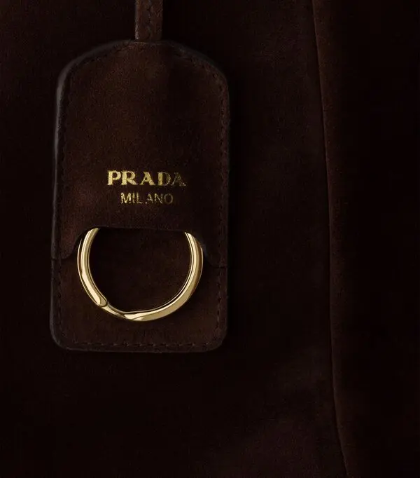 Prada Medium Suede Carry Top-handle Bag