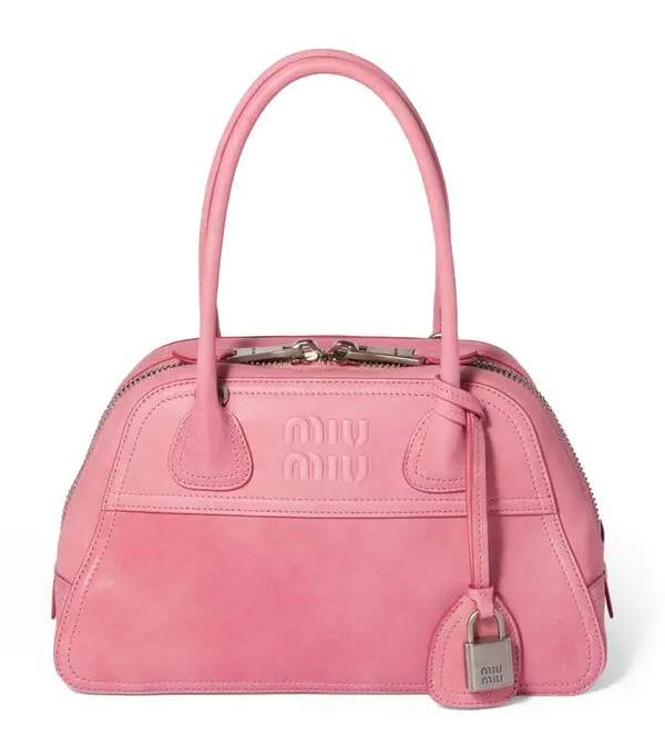 Miu Miu Nappa Leather Vivant Top-handle Bag - Pink