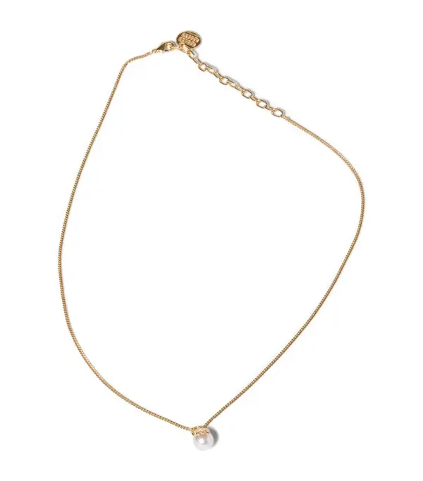 Miu Miu Pearl-effect Pendant Necklace - Metallic