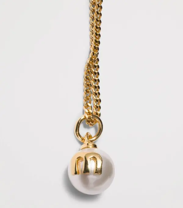 Miu Miu Pearl-effect Pendant Necklace
