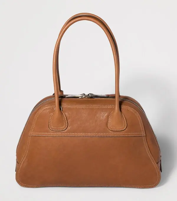 Miu Miu Large Nappa Leather Vivant Top-handle Bag - Brown