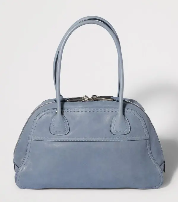 Miu Miu Large Nappa Leather Vivant Top-handle Bag - Blue