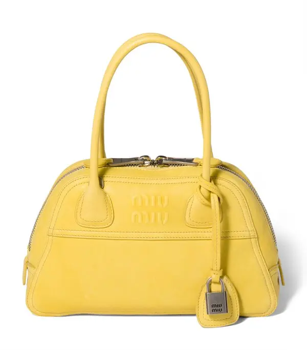 Miu Miu Nappa Leather Vivant Top-handle Bag - Yellow