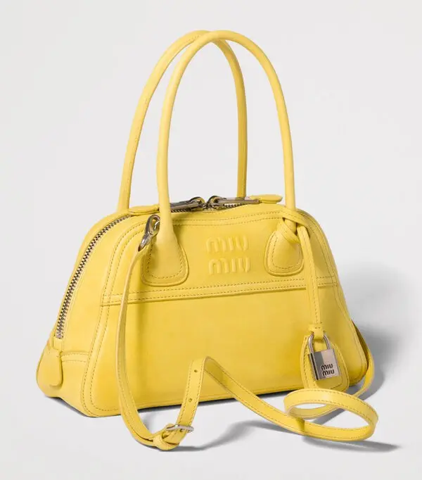 Miu Miu Nappa Leather Vivant Top-handle Bag - Yellow