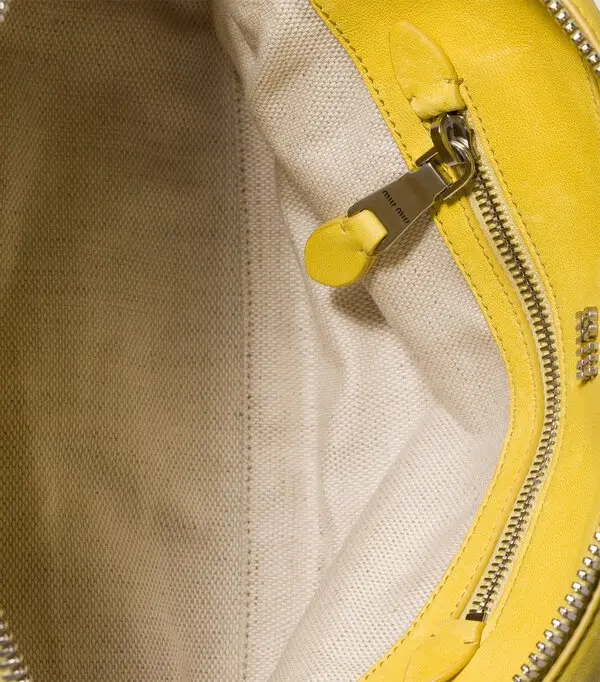 Miu Miu Nappa Leather Vivant Top-handle Bag - Yellow