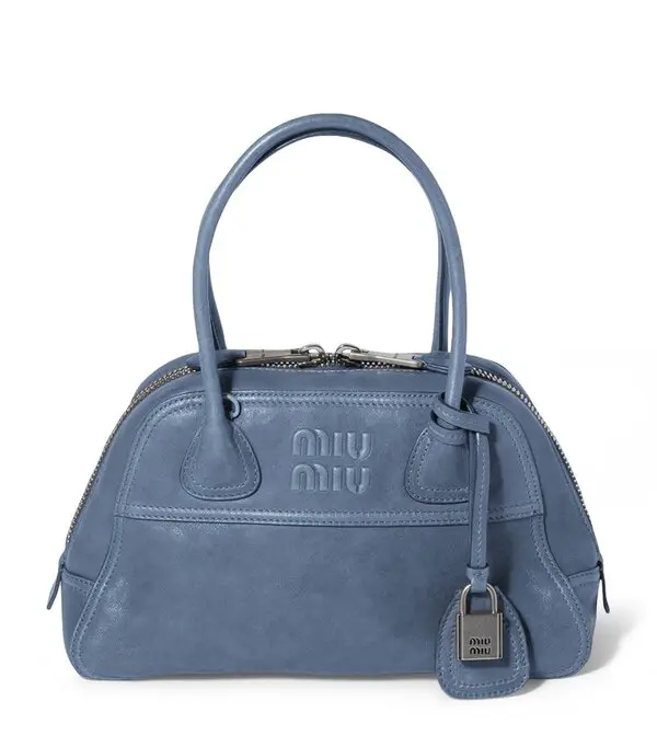 Miu Miu Nappa Leather Vivant Top-handle Bag - Blue