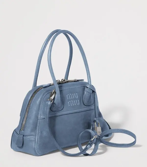Miu Miu Nappa Leather Vivant Top-handle Bag - Blue