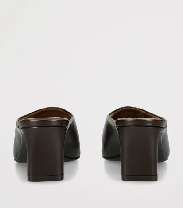 Khaite Leather Colt Heeled Mules 50