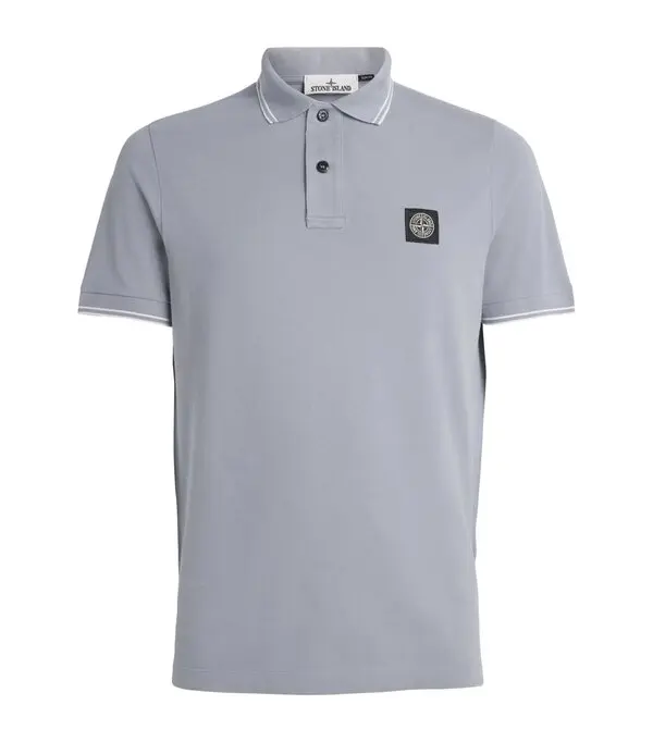 Stone Island Cotton Compass Polo Shirt - Grey