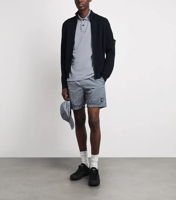 Stone Island Cotton Compass Polo Shirt - Grey