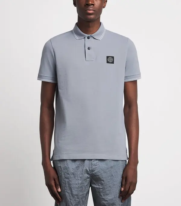 Stone Island Cotton Compass Polo Shirt - Grey