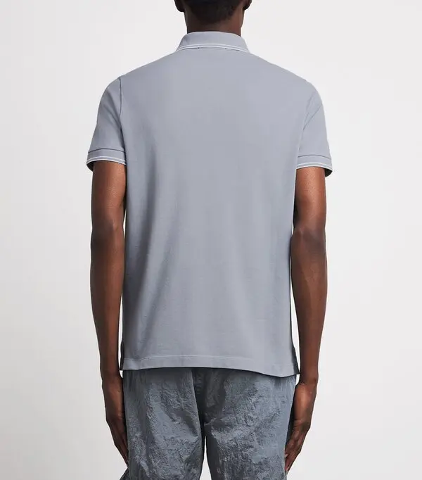 Stone Island Cotton Compass Polo Shirt - Grey