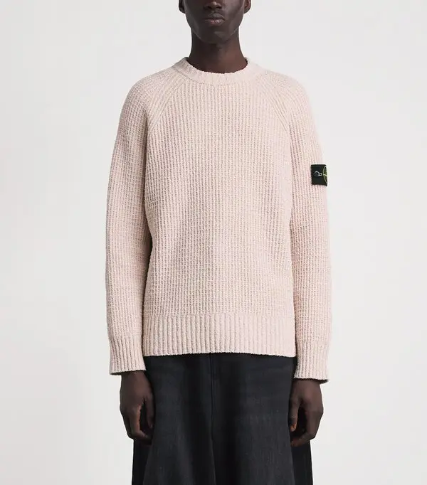 Stone Island Bouclé Compass Patch Sweater