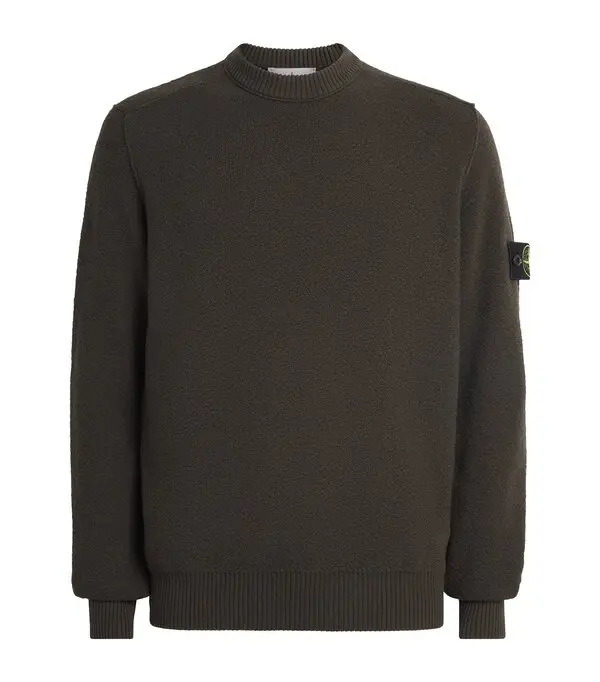 Stone Island Virgin Wool Compass Sweater - Black