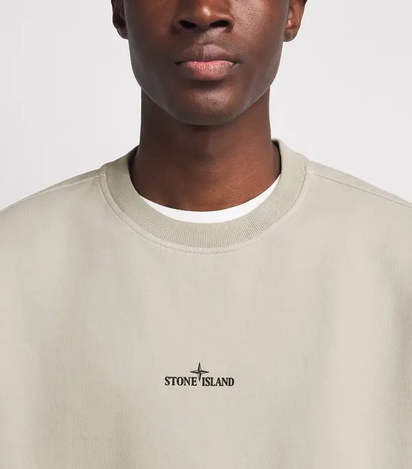 Stone Island Cotton Sweatshirt With Blurred Compass Graphic