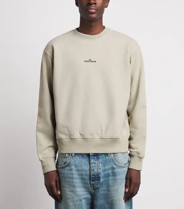 Stone Island Cotton Sweatshirt With Blurred Compass Graphic