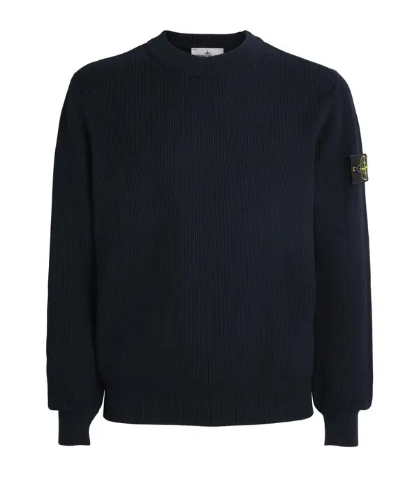 Stone Island Ribbed Compass Patch Sweatshirt